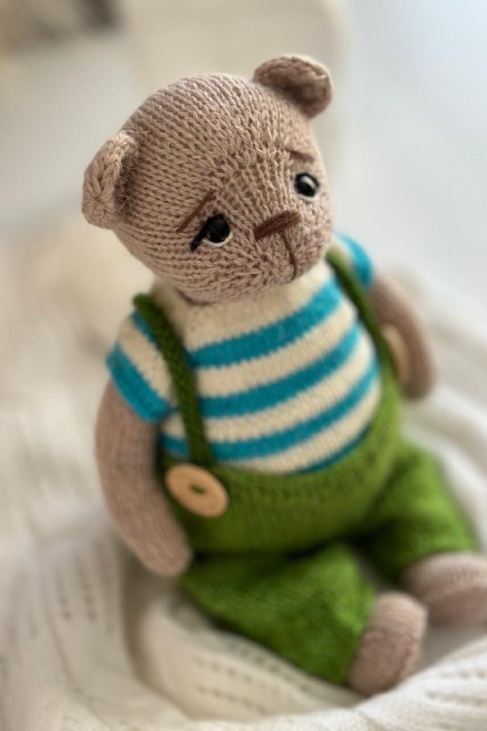 Teddy Bear Knitting Pattern (11 Inches Tall) / 2 Needles Version - Toy ...