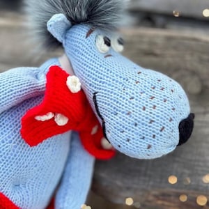 Wolf Knitting Pattern - 2 Needles Version - Beginner Knit Toy Patterns ...