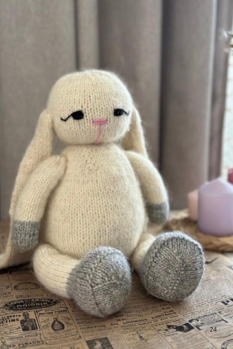 Bunny Knitting Pattern (14 Inches Tall) - Toy Knitting Pattern ...