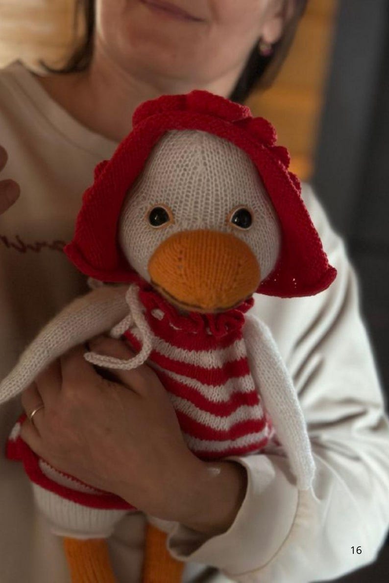Goose Knitting Pattern PDF, 2 Needles Version, Knitted Animal Toy, 38cm ...