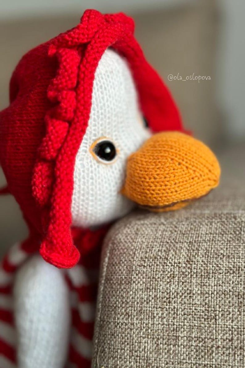 Goose Knitting Pattern PDF, 2 Needles Version, Knitted Animal Toy, 38cm ...