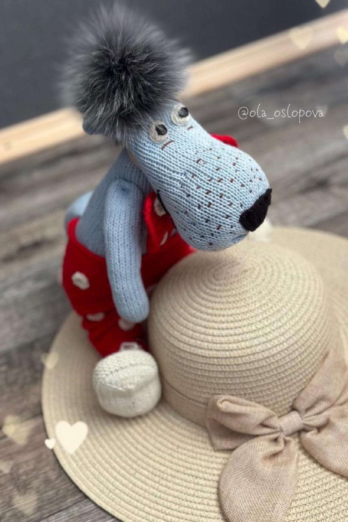 Wolf Knitting Pattern - 2 Needles Version - Beginner Knit Toy Patterns ...