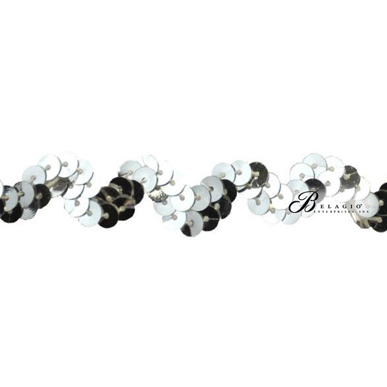 Non-stretch Sequin Wave Trim for Costume Design and DIY Crafts, 0.5" X ...