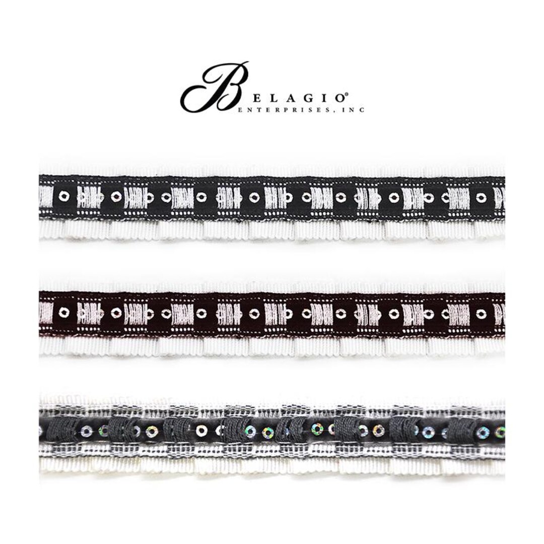 Pleated Ribbon Trim: 3/4" Gathered Ribbon With Sequins (15 Yard Roll ...