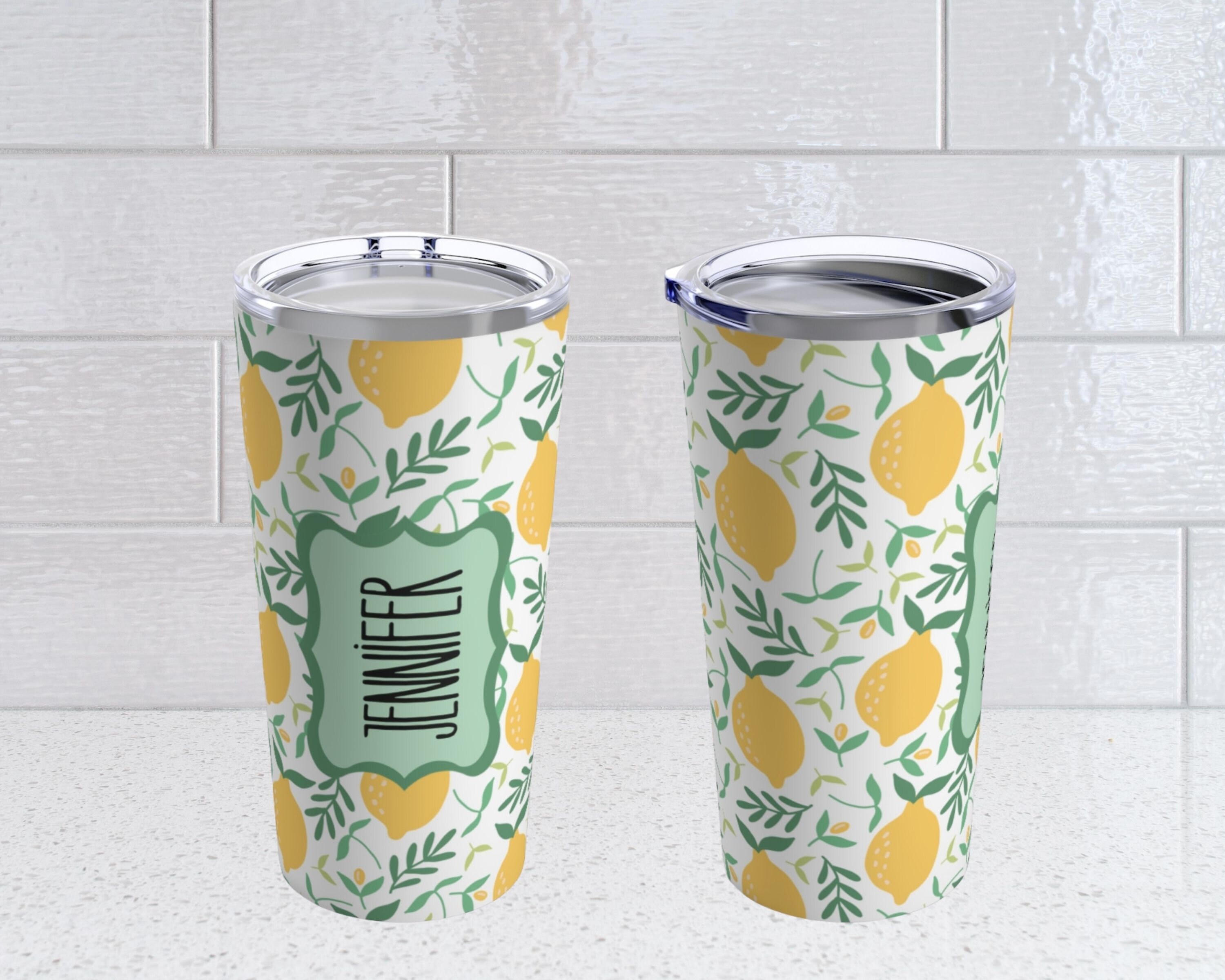 Personalized Lemon Tumbler Lemon Cup Lemon Drinkware | Etsy