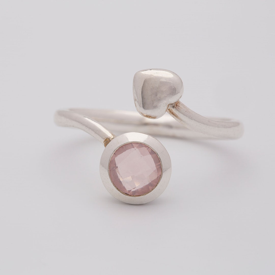 Rose Quartz Adjustable Ring, Taurus Birthstone. - Etsy