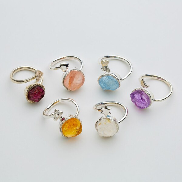 Rough Gemstone Ring - Etsy