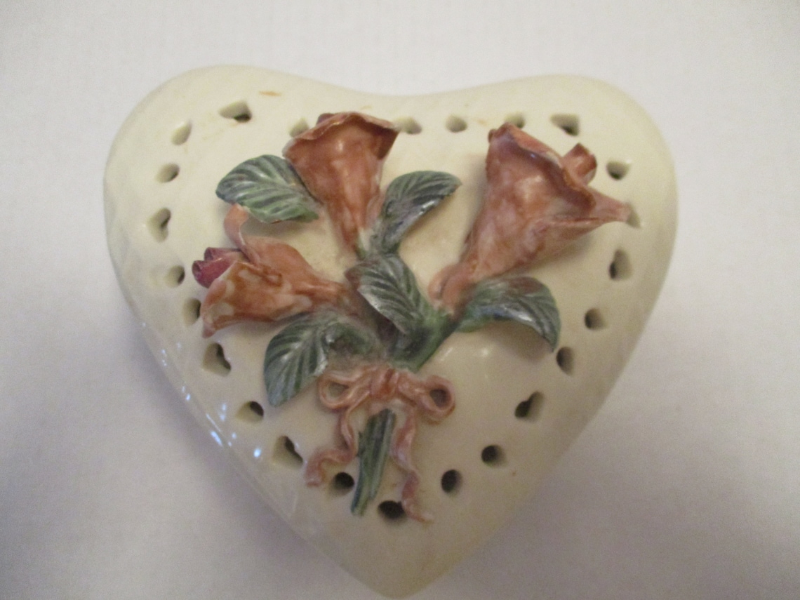 PRETTY TRINKET BOX Free Shipping 2 Piece Ceramic Trinket - Etsy UK