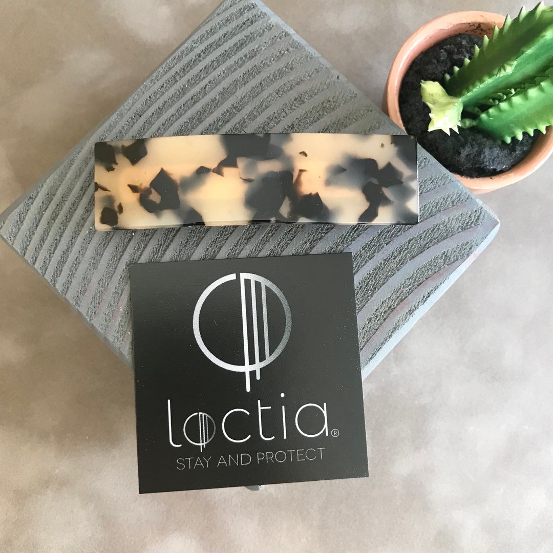 Loctia Lined No Slip Small Tortoise Shell Barrette Hair Clip Stays in ...