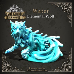 Water Elemental Direwolf 3D Printed Tabletop RPG Mini UNPAINTED - Etsy