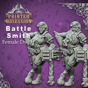 Female Dwarf Battlesmith Artificer 3D Printed Tabletop RPG Mini ...