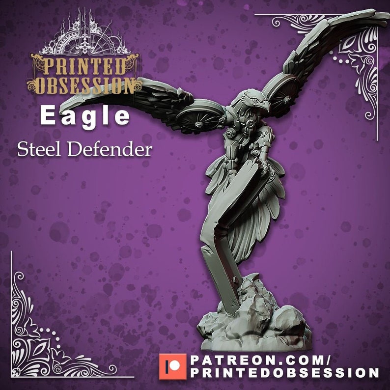 Artificer Steel Defender Eagle 3D Printed Tabletop RPG Mini - UNPAINTED ...