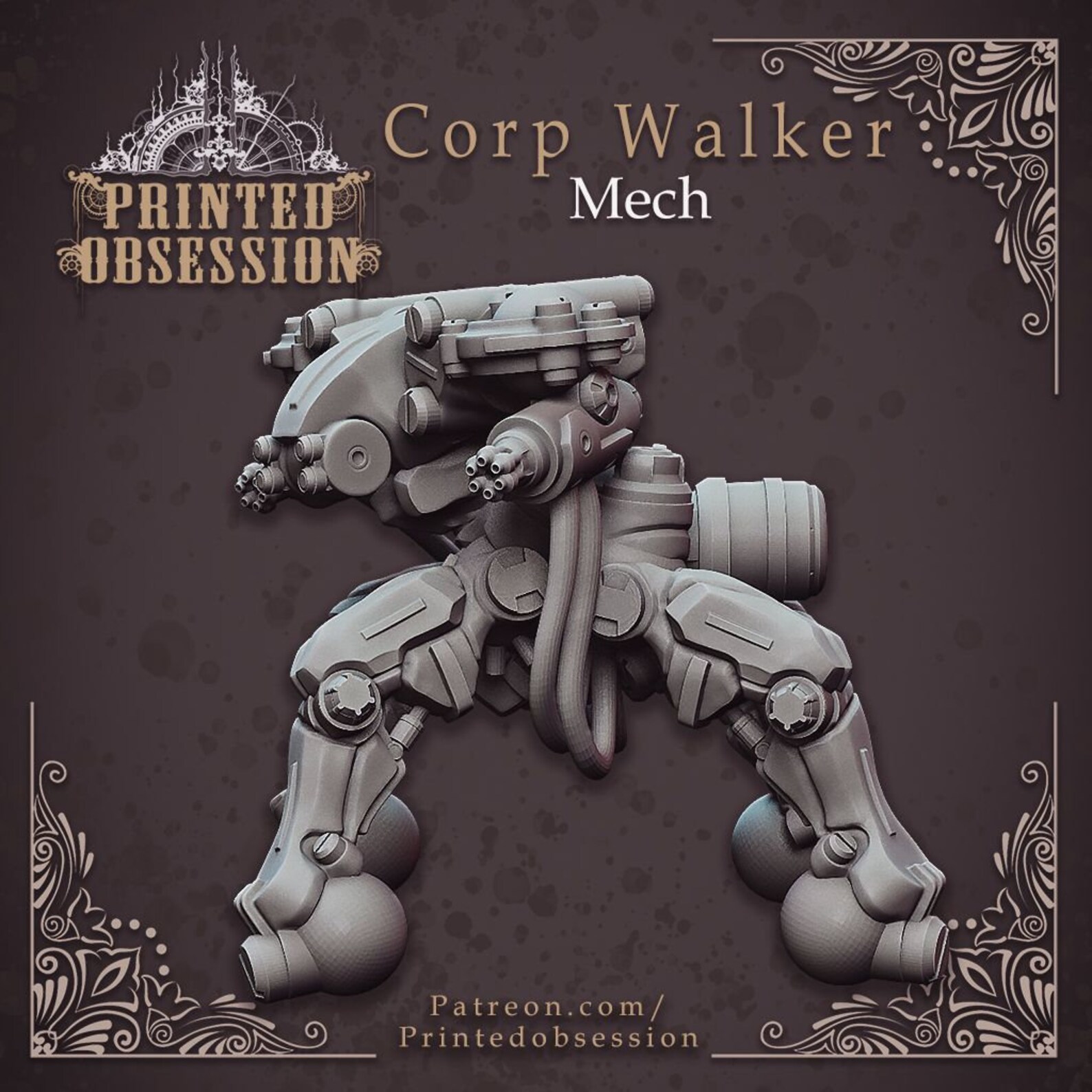 Walker Mech Robot 3D Printed Tabletop RPG Mini - Etsy