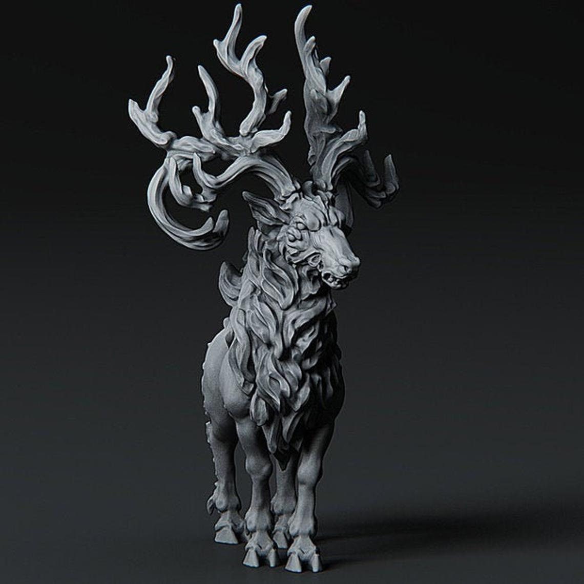 Demonic Stag 3D Printed Tabletop RPG Mini - Etsy