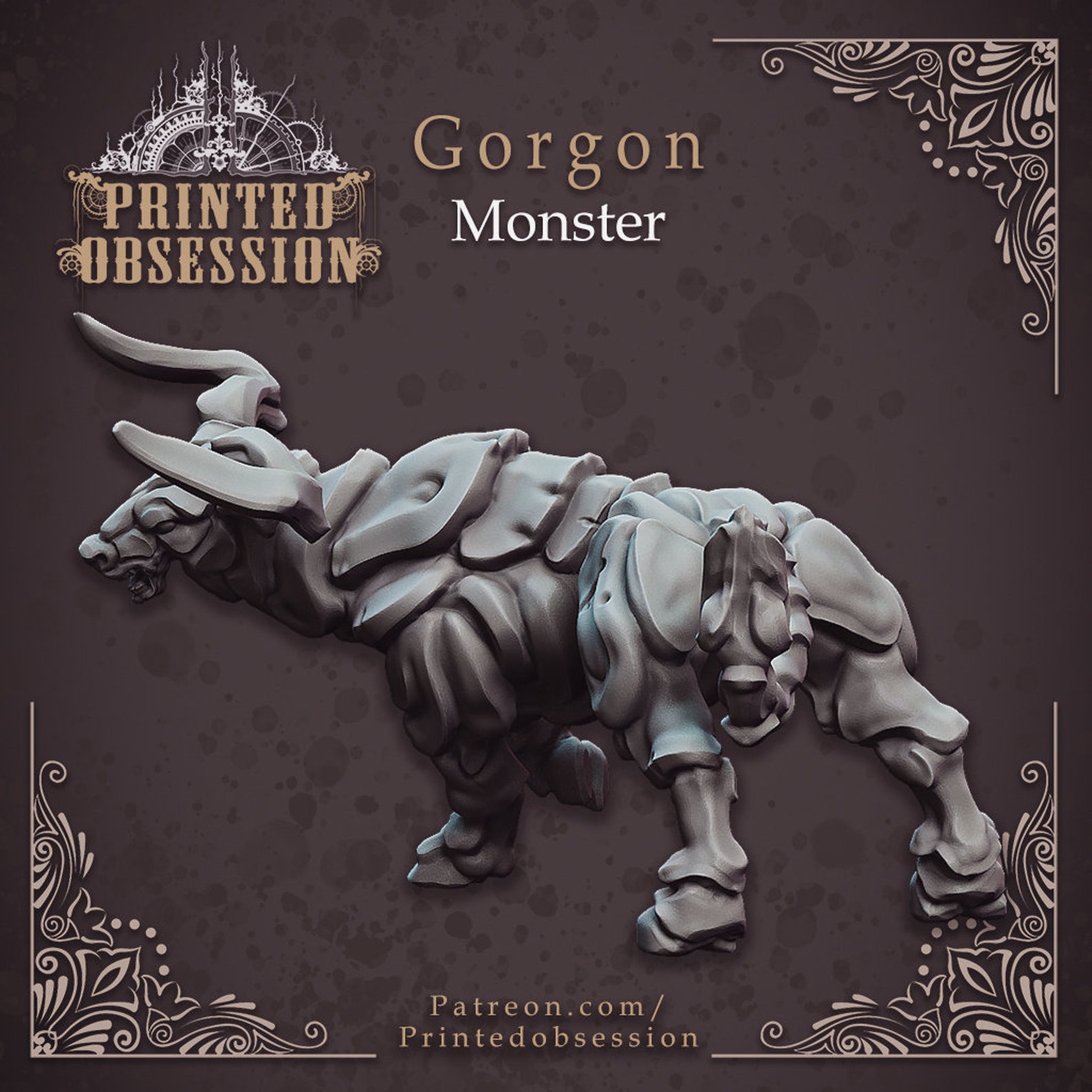 Gorgon Bull 3D Printed Tabletop RPG Mini | Etsy