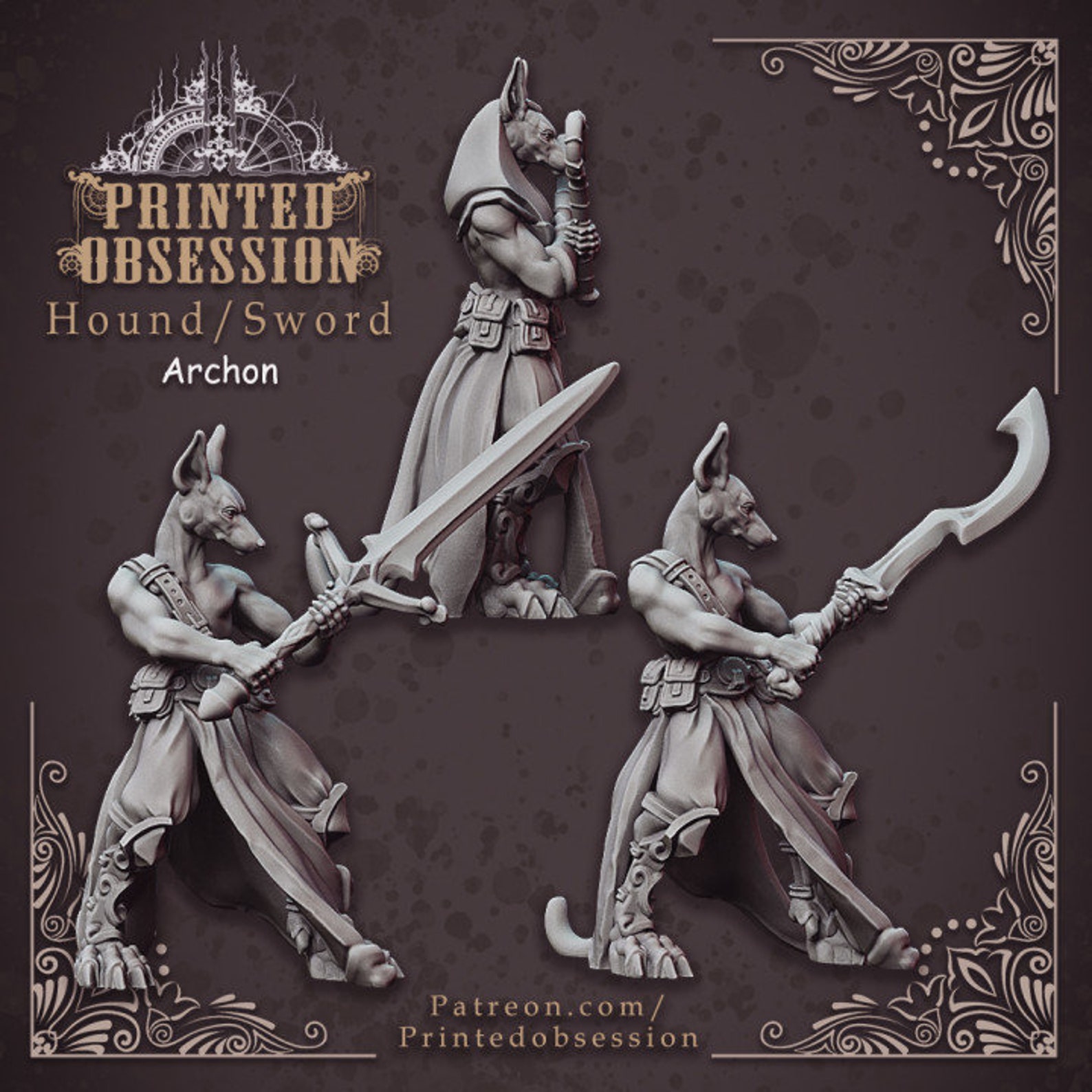 Sword Archons Anubis 3D Printed Tabletop RPG Minis - Etsy