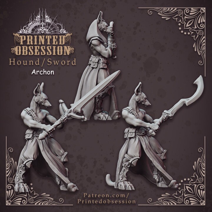 Sword Archons Anubis 3D Printed Tabletop RPG Minis - Etsy