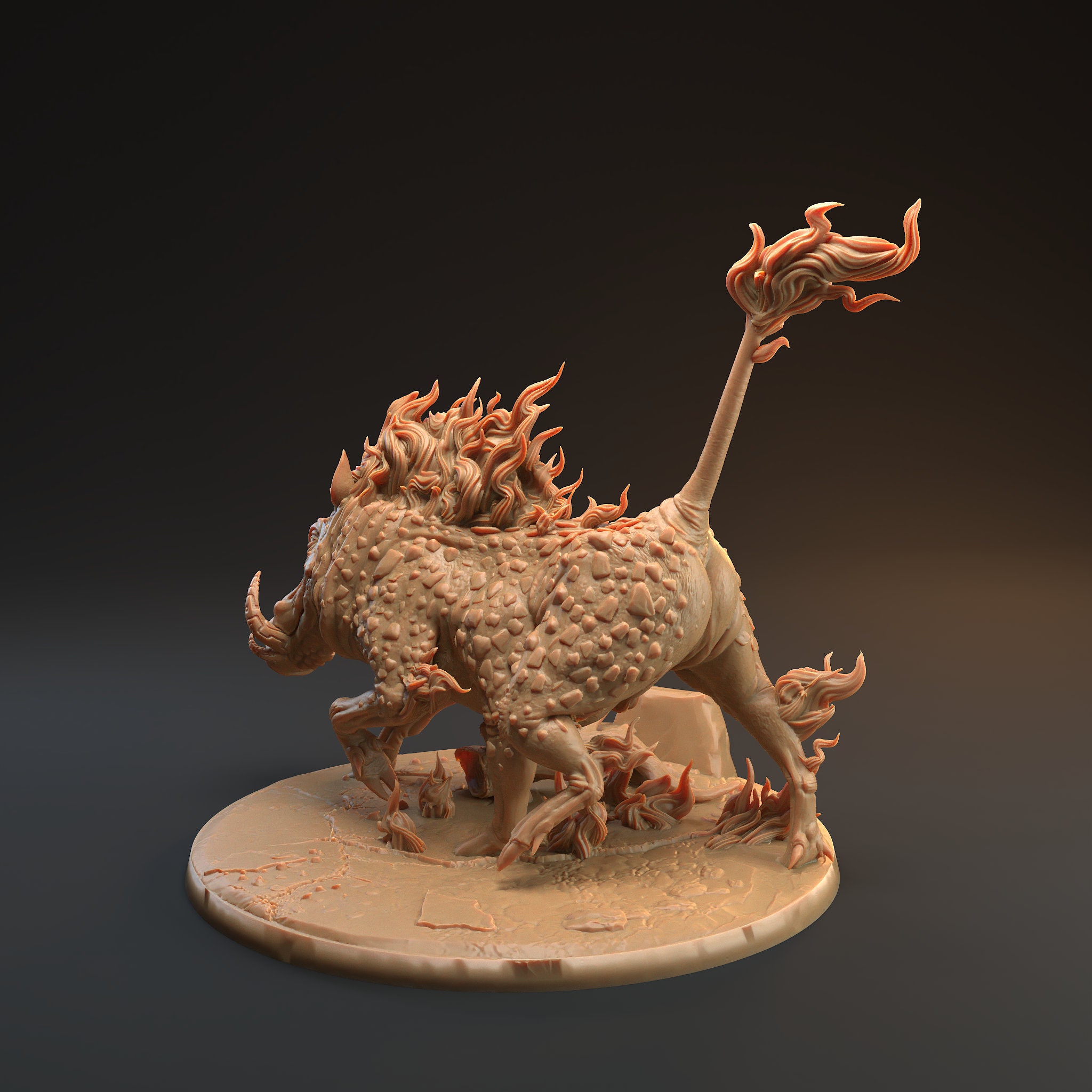 Bushfire Boar Fire Elemental 3D Printed Tabletop RPG Mini | Etsy