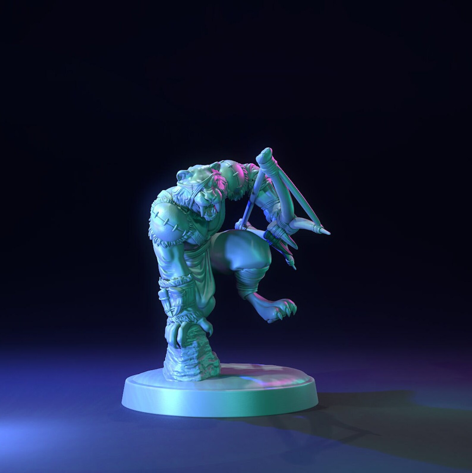 Arctic Hunter Sabertooth Tabaxis 3D Printed Tabletop RPG Mini | Etsy