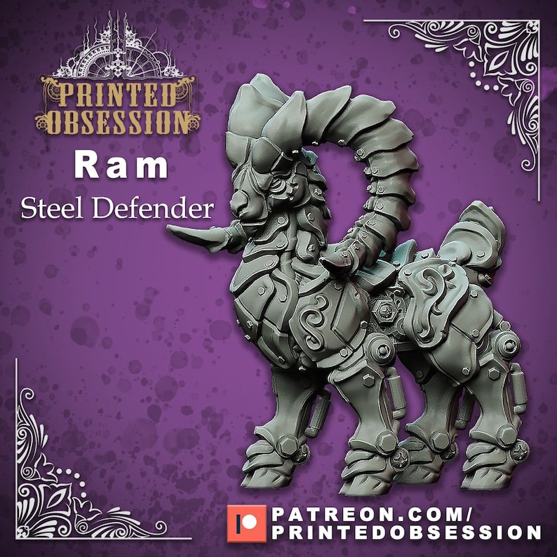 Artificer Steel Defender Ram 3D Printed Tabletop RPG Mini | Etsy
