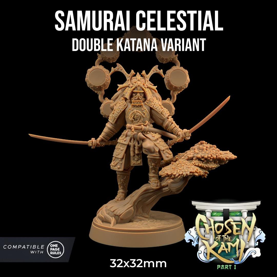 Celestial Samurai Warrior 3D Printed Tabletop RPG Mini - Etsy