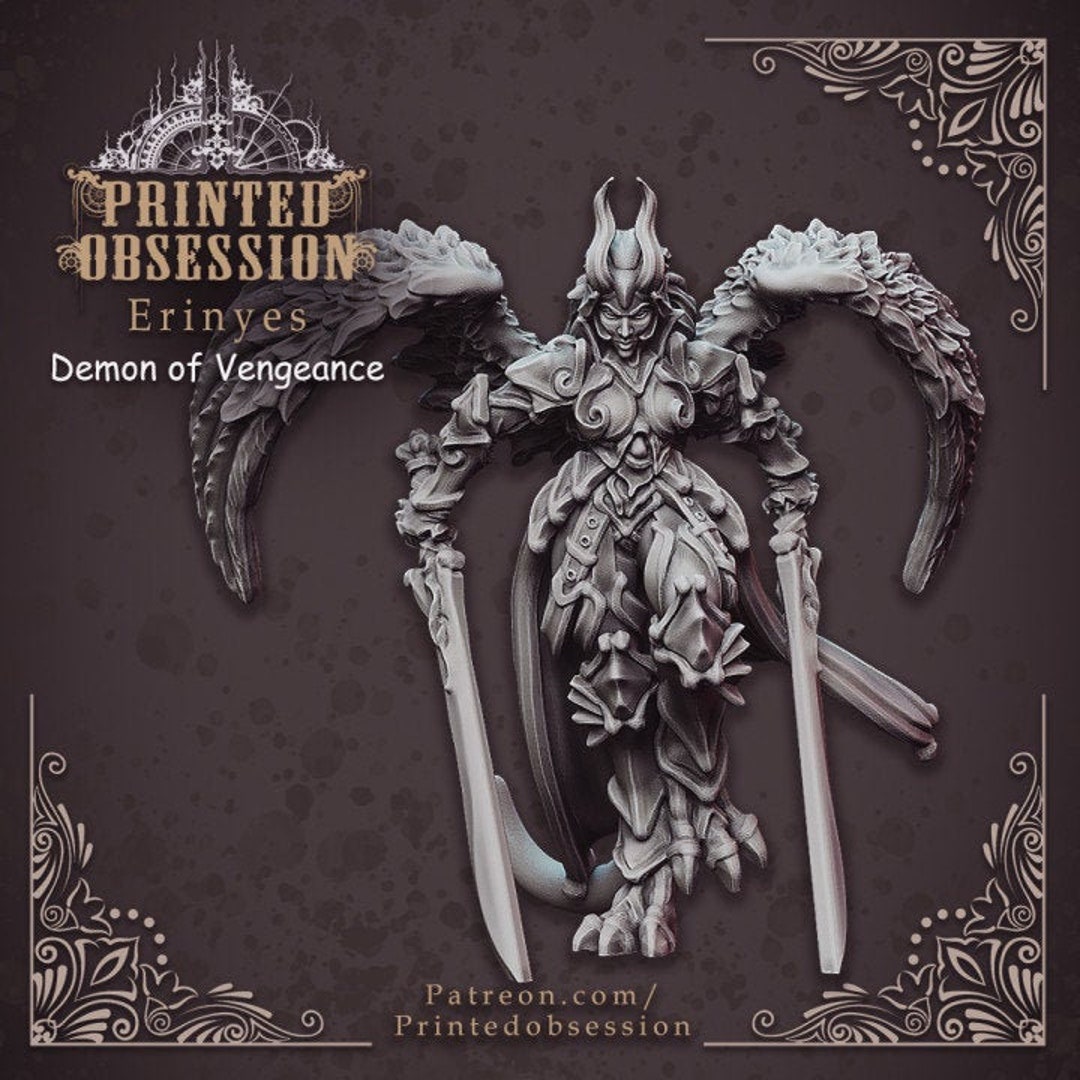 Erinyes 3D Printed Tabletop RPG Mini UNPAINTED - Etsy