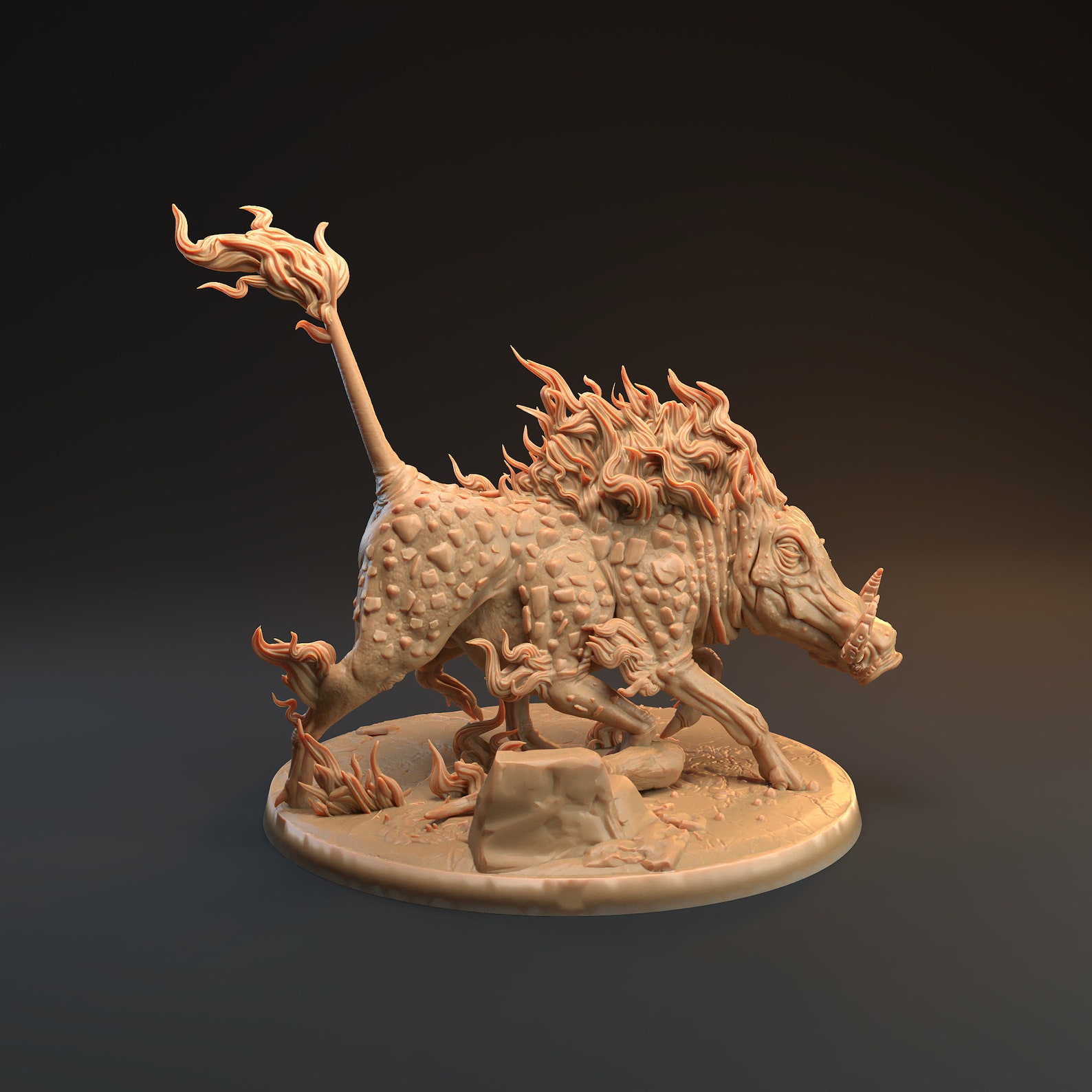 Bushfire Boar Fire Elemental 3D Printed Tabletop RPG Mini | Etsy