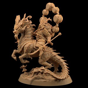 Celestial Samurai With Kirin or Komainu Mount 3D Printed Tabletop RPG ...
