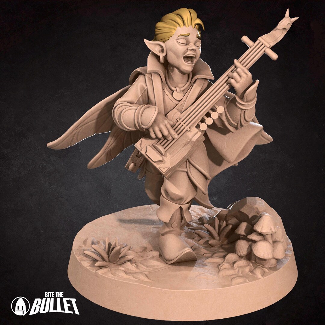 Pixie Bard 3D Printed Tabletop RPG Mini UNPAINTED - Etsy