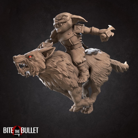 Goblin Wolf Riders 3D Printed Tabletop RPG Minis | Etsy