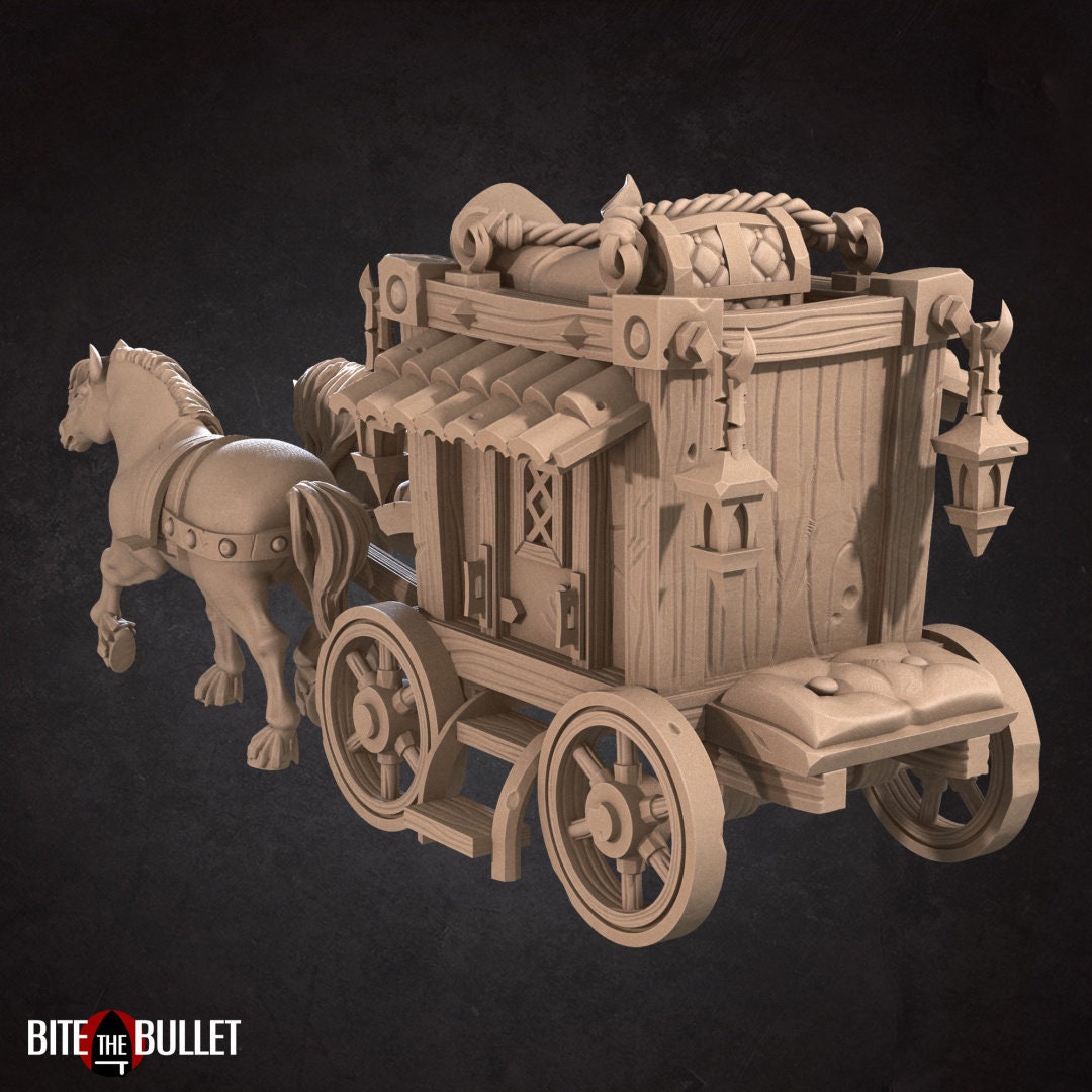 Horse Carriage Scatter 3D Printed Tabletop RPG Scenery UNPAINTED - Etsy