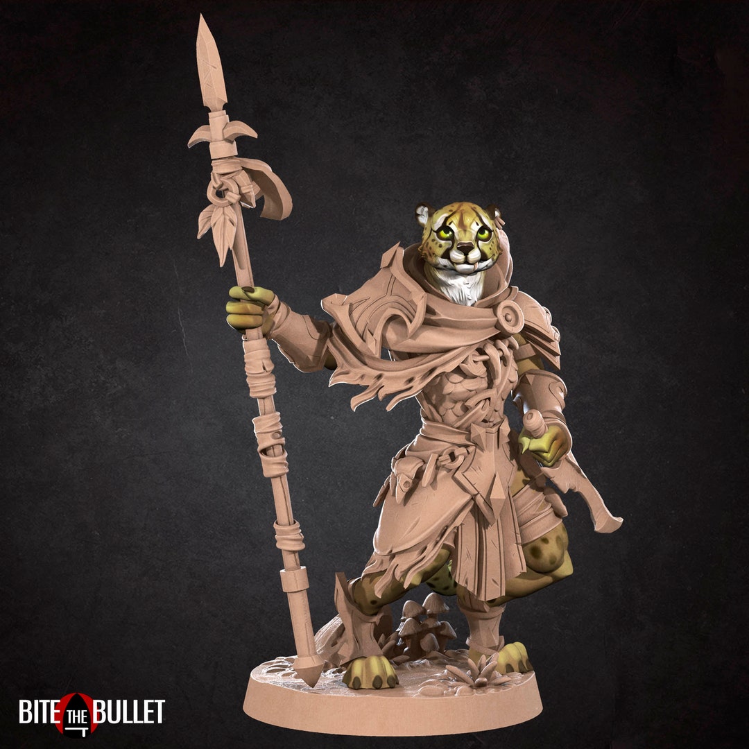Tabaxi Cheetah Ranger 3D Printed Tabletop RPG Mini - Etsy UK