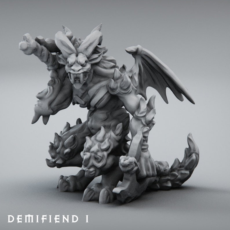Demi-fiend Demon 3D Printed Tabletop RPG Minis UNPAINTED - Etsy