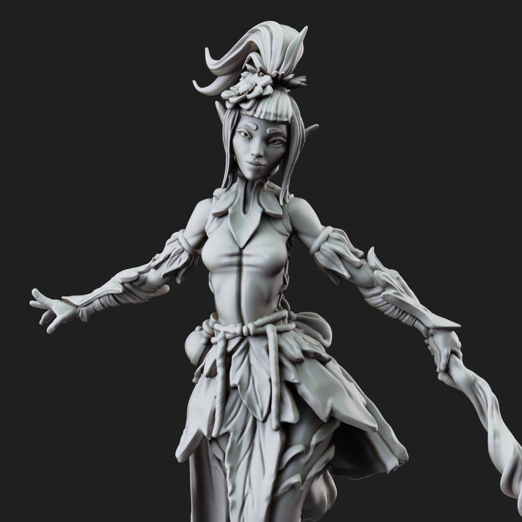 Spring Eladrin Fey 3D Printed Tabletop RPG Mini - Etsy