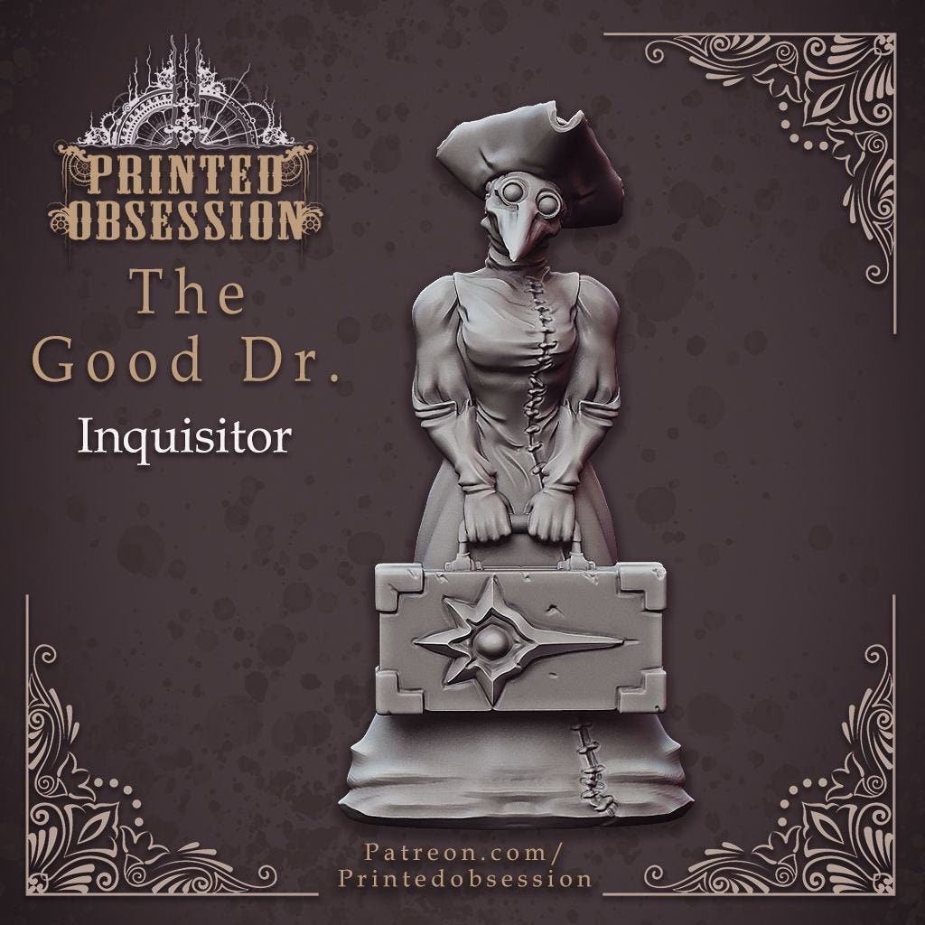 Plague Doctor 3D Printed Tabletop RPG Mini UNPAINTED - Etsy