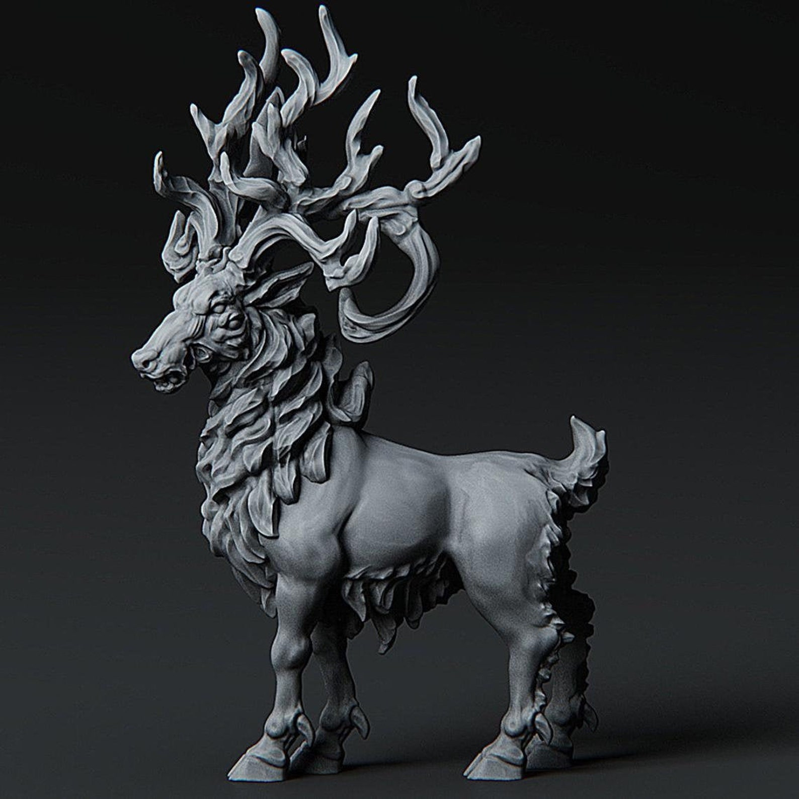 Demonic Stag 3D Printed Tabletop RPG Mini | Etsy