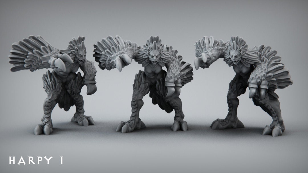 Harpy 3D Printed Tabletop RPG Minis UNPAINTED - Etsy