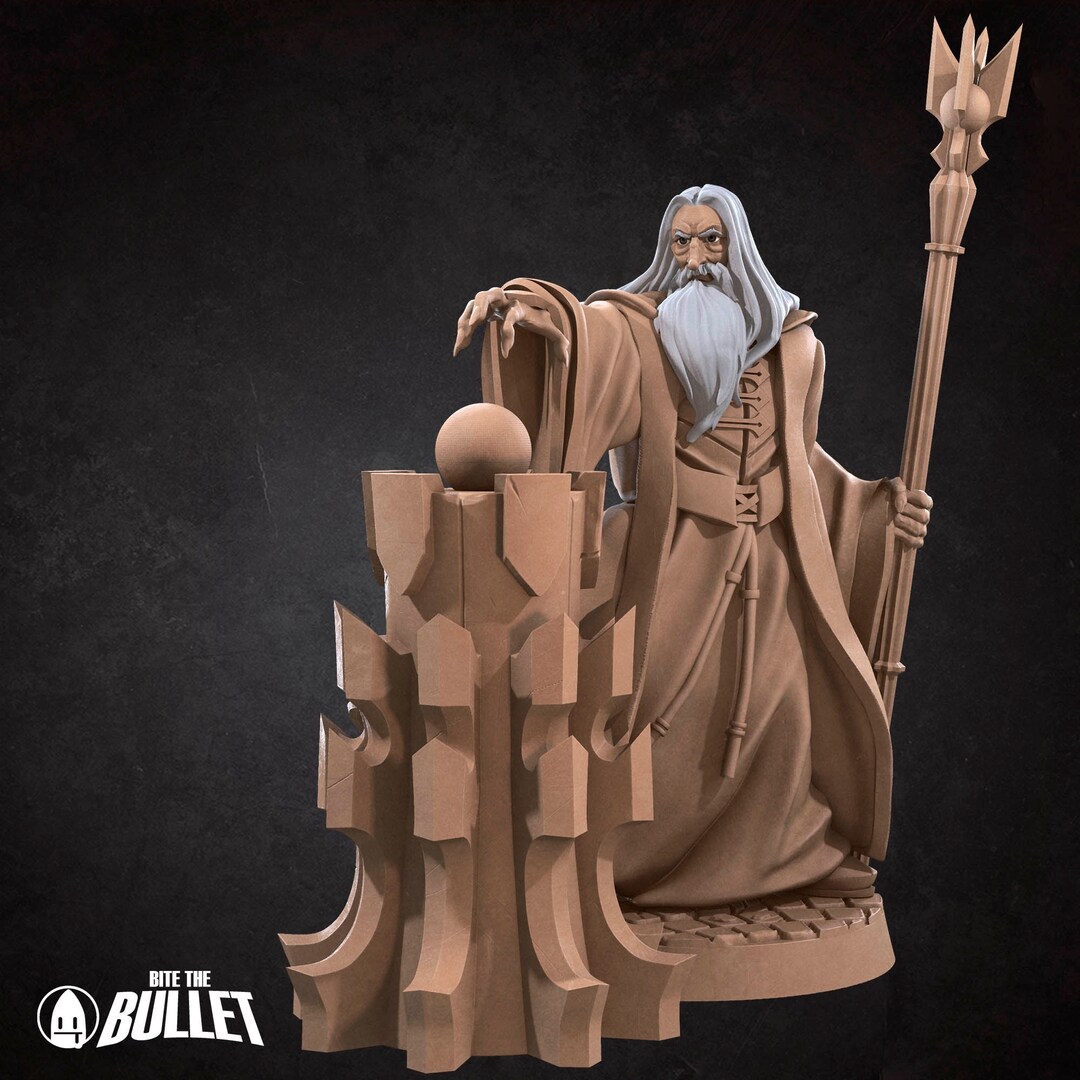 Saruman the White Wizard LOTR 3D Printed Tabletop RPG Mini - Etsy