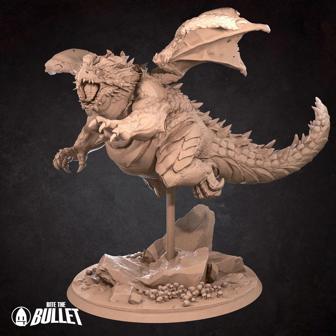 Chonky Dragon Themberchaud 3D Printed Tabletop RPG Mini UNPAINTED - Etsy