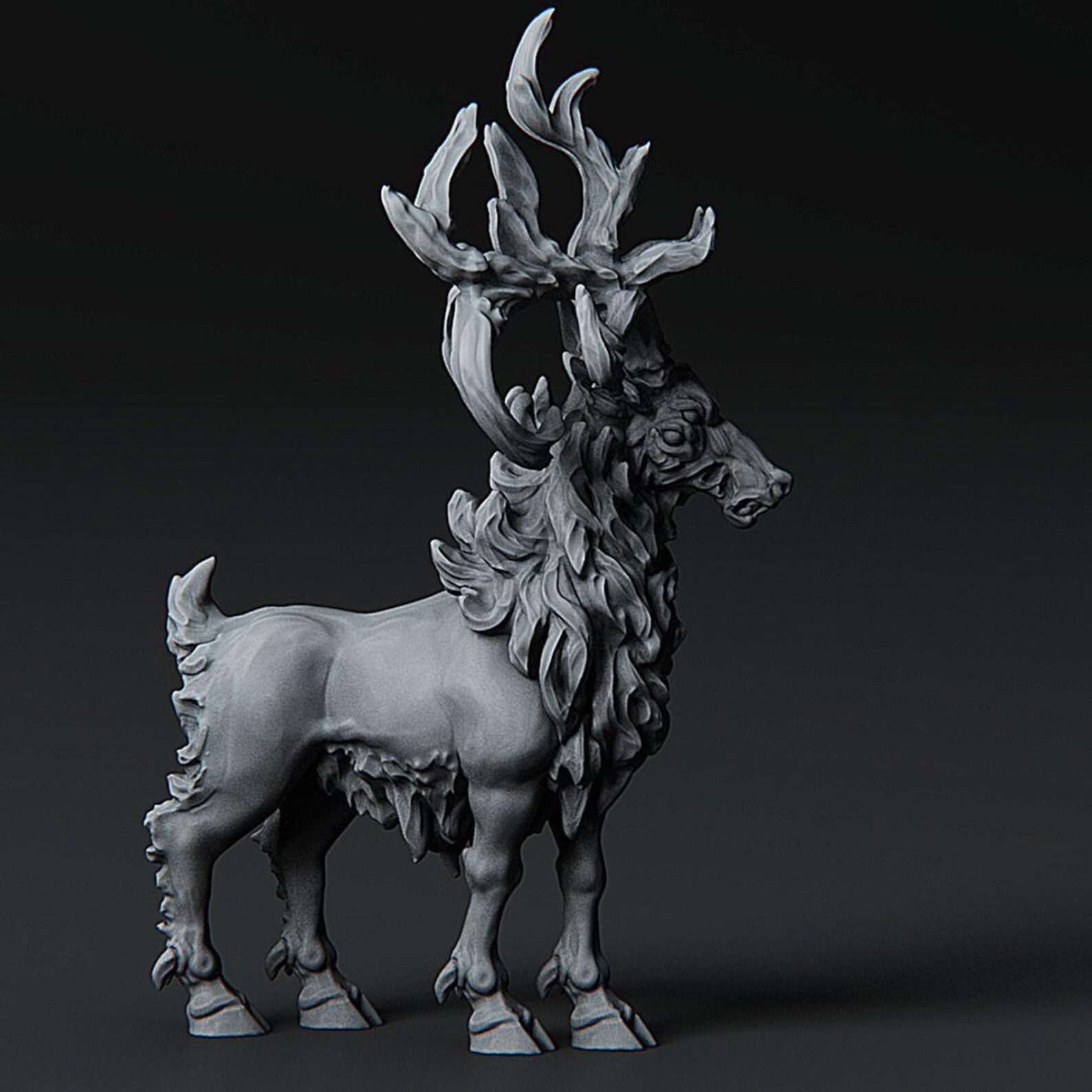 Demonic Stag 3D Printed Tabletop RPG Mini - Etsy