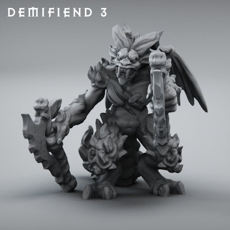 Demi-fiend Demon 3D Printed Tabletop RPG Minis UNPAINTED - Etsy