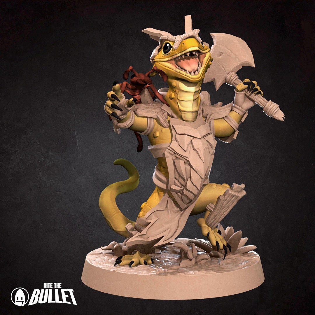 Lizardfolk Barbarian 3D Printed Tabletop RPG Mini UNPAINTED - Etsy