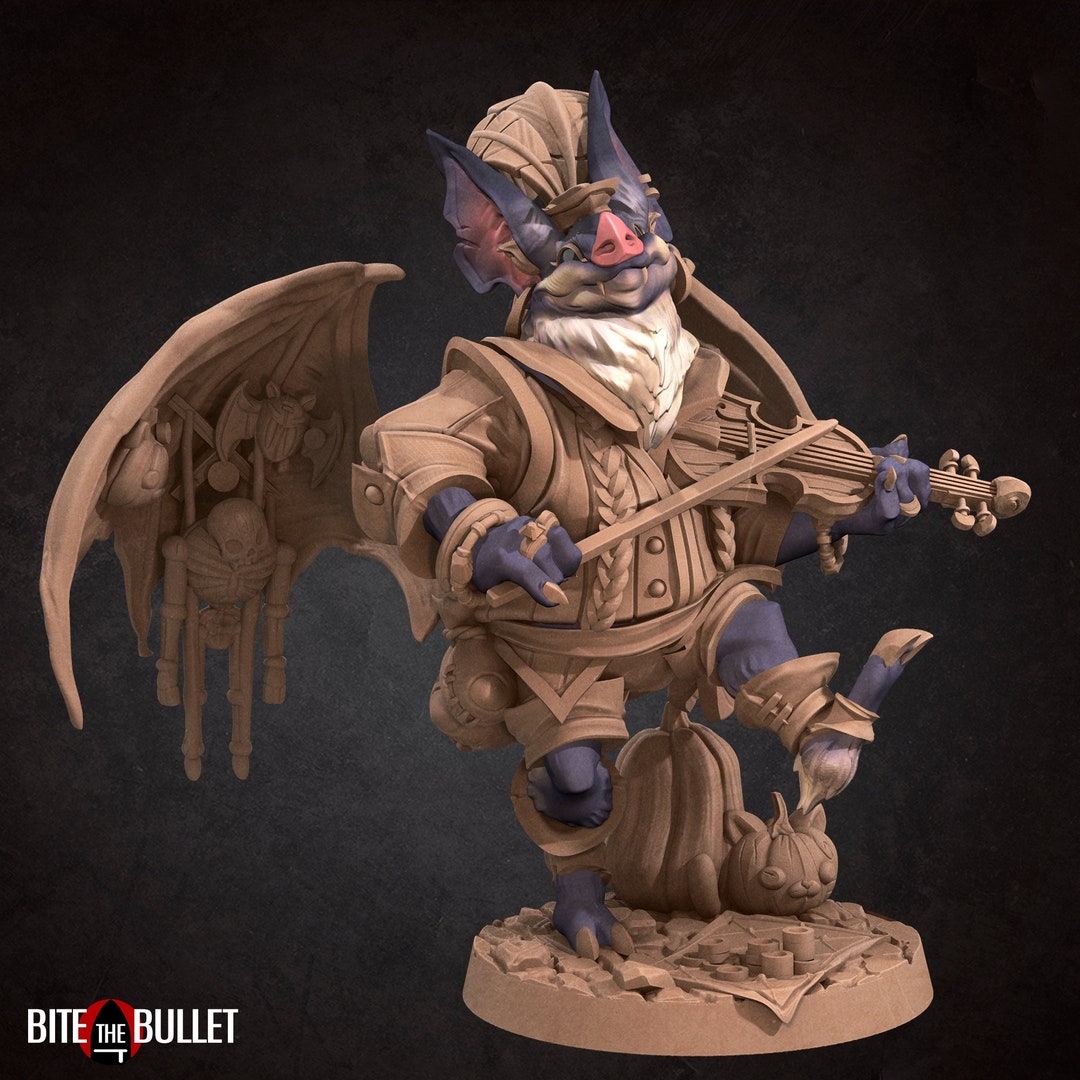 Batfolk Puppeteer Bard Marcia 3D Printed Tabletop RPG Mini - Etsy