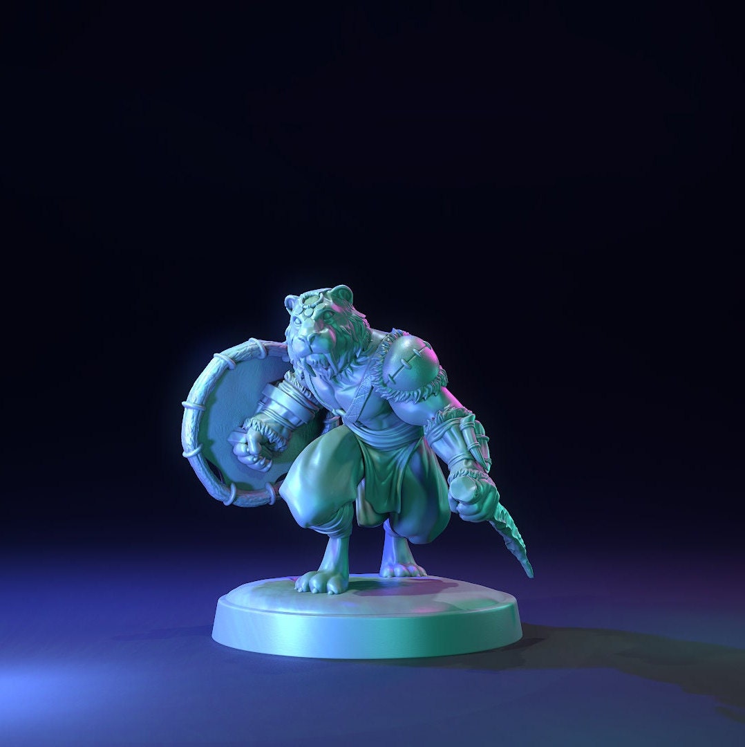 Arctic Hunter Sabertooth Tabaxis 3D Printed Tabletop RPG Mini | Etsy