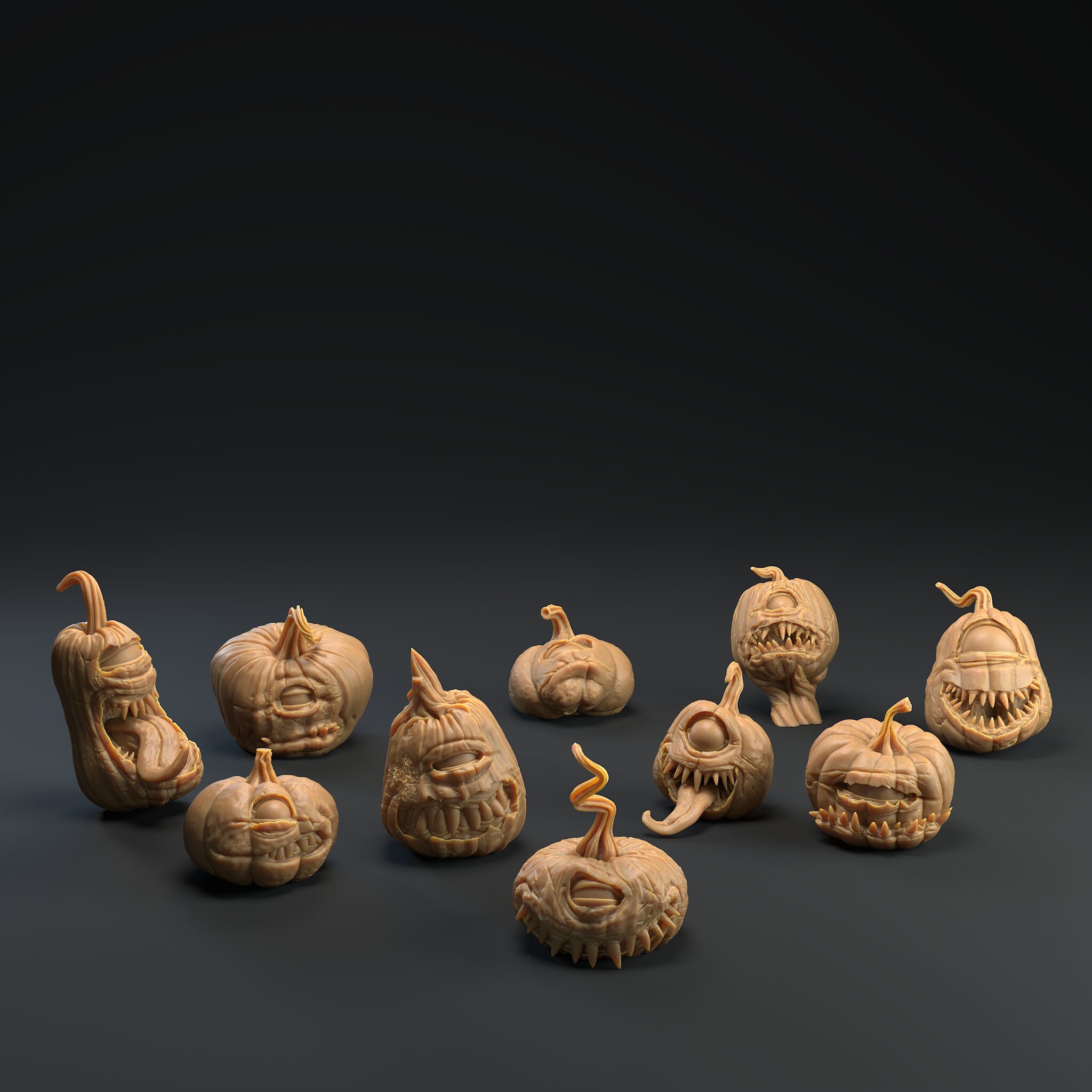 Pumpkin Horrors Scatter 3D Printed Tabletop RPG Minis - Etsy