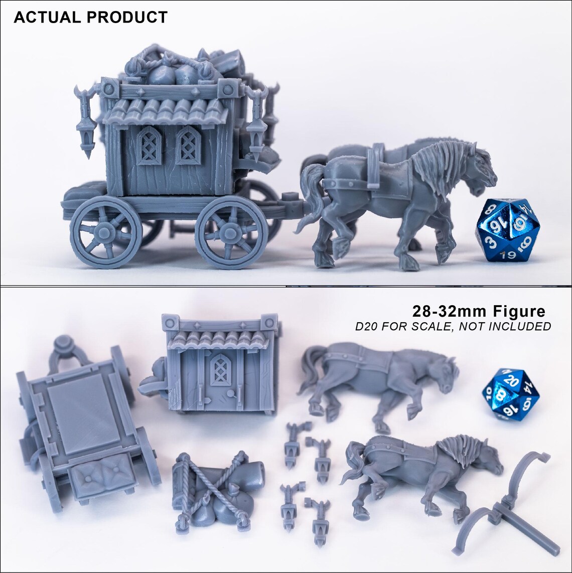 Horse Carriage Scatter 3D Printed Tabletop RPG Scenery UNPAINTED - Etsy