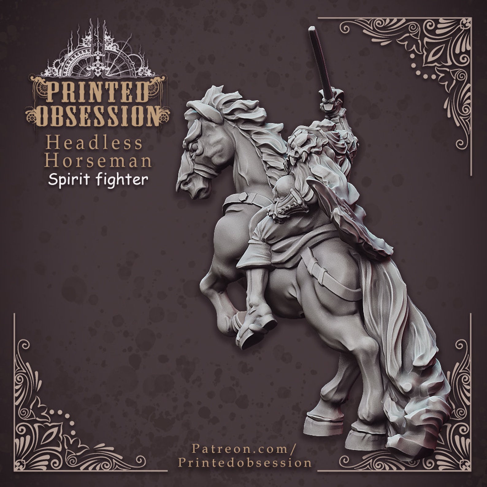 Headless Horseman 3D Printed Tabletop RPG Monster - Etsy