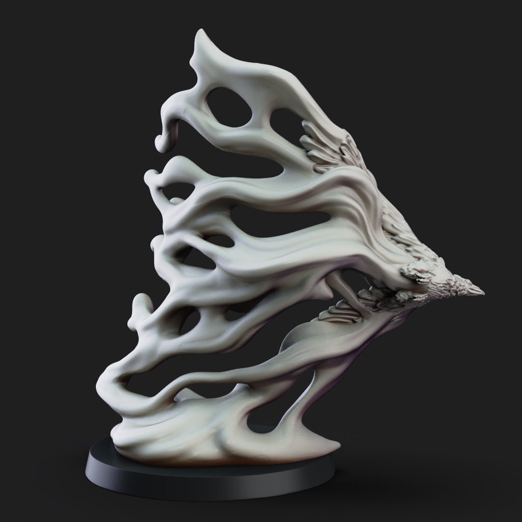 Shadow Raven Elemental Familiar 3D Printed Tabletop RPG Mini - Etsy