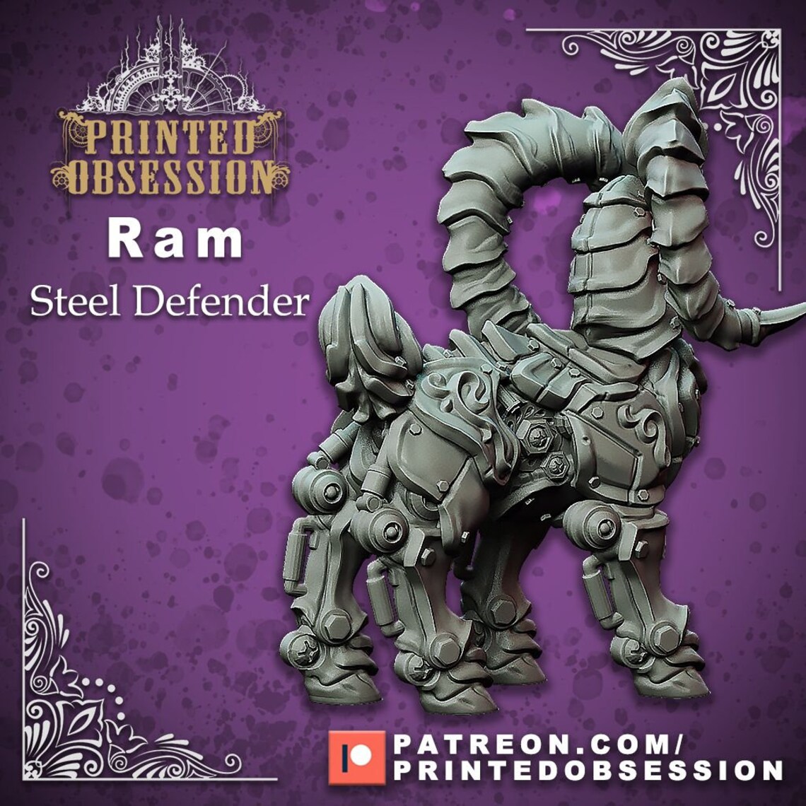 Artificer Steel Defender Ram 3D Printed Tabletop RPG Mini UNPAINTED - Etsy