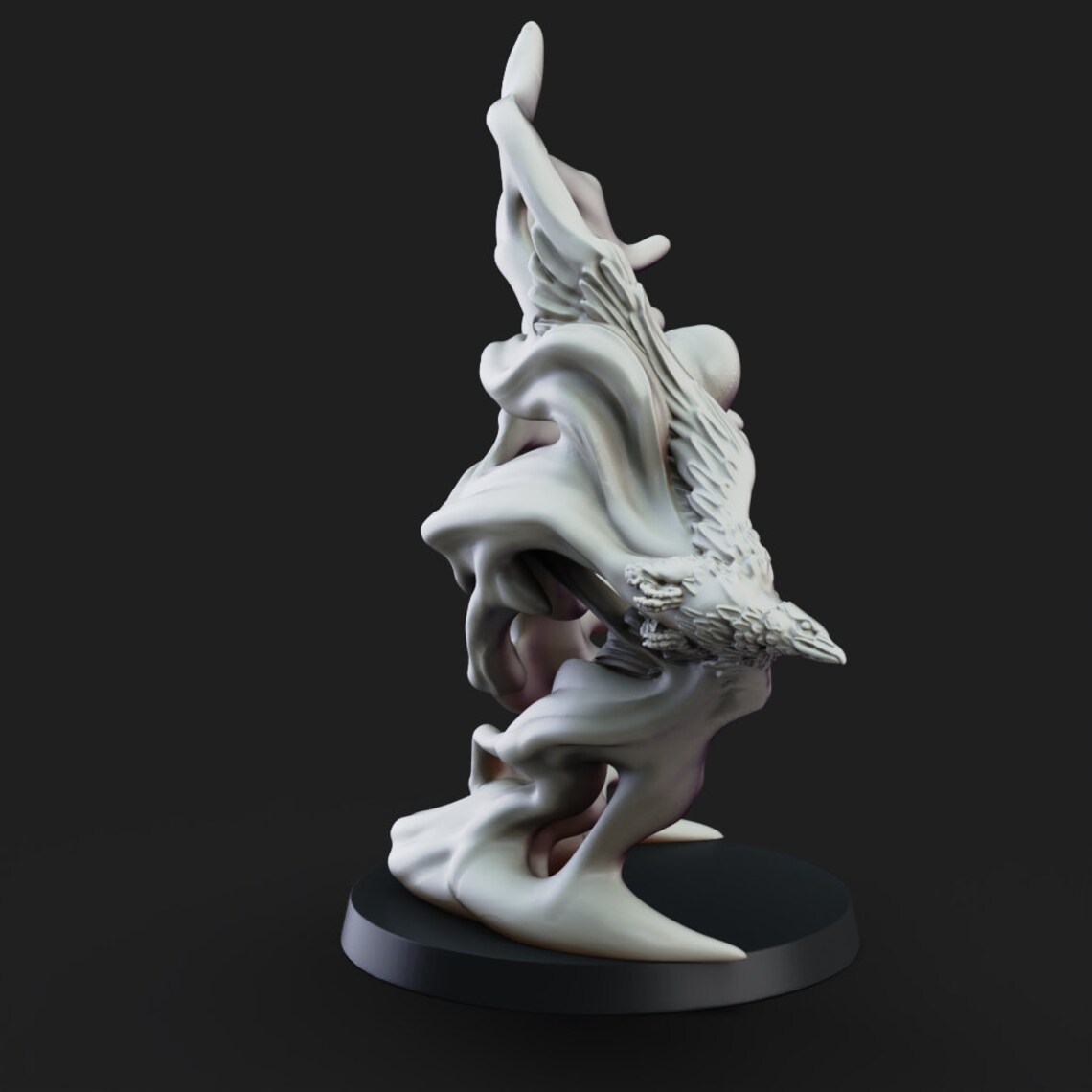 Shadow Raven Elemental Familiar 3D Printed Tabletop RPG Mini - Etsy
